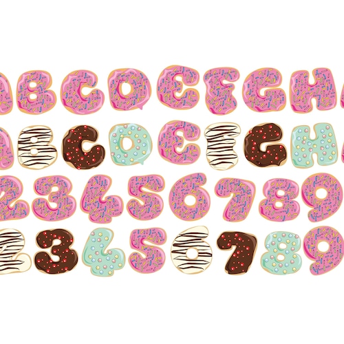 DONUT ALPHABET SVG Files Donut Alphabet Clipart Donut Font | Etsy