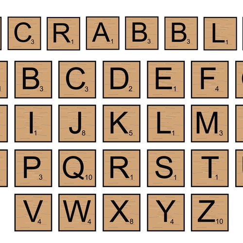 SCRABBLE TILES SVG Files Scrabble Tiles Clipart Scrabble - Etsy