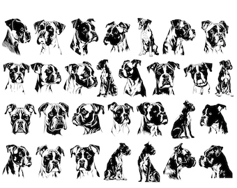BOXER Dog SVG BOXER Clipart Boxer Svg Files for Cricut Boxer Dog Svg ...