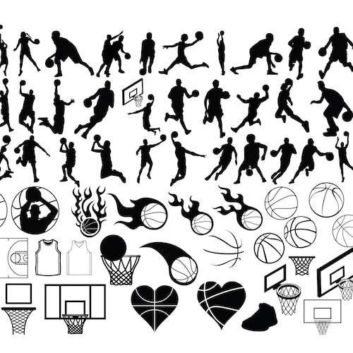 Basketball SVG Basketball Silhouette SVG Cut Files - Etsy