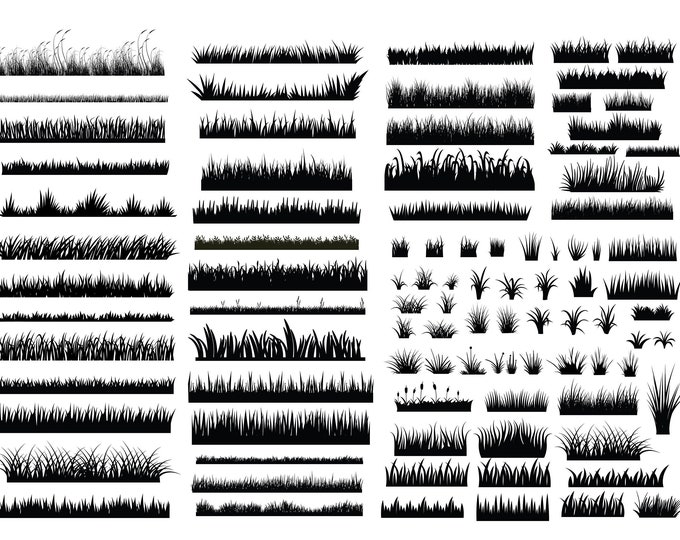 105 Grass SVG Bundle Grass Cricut Landscape Cut Files Plant Silhouette ...