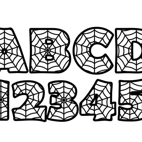 SPIDER ALPHABET SVG Bundle Spider Alphabet Clipart Halloween - Etsy