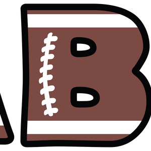FOOTBALL ALPHABET and Numbers SVG Files, Football Alphabet Clipart ...