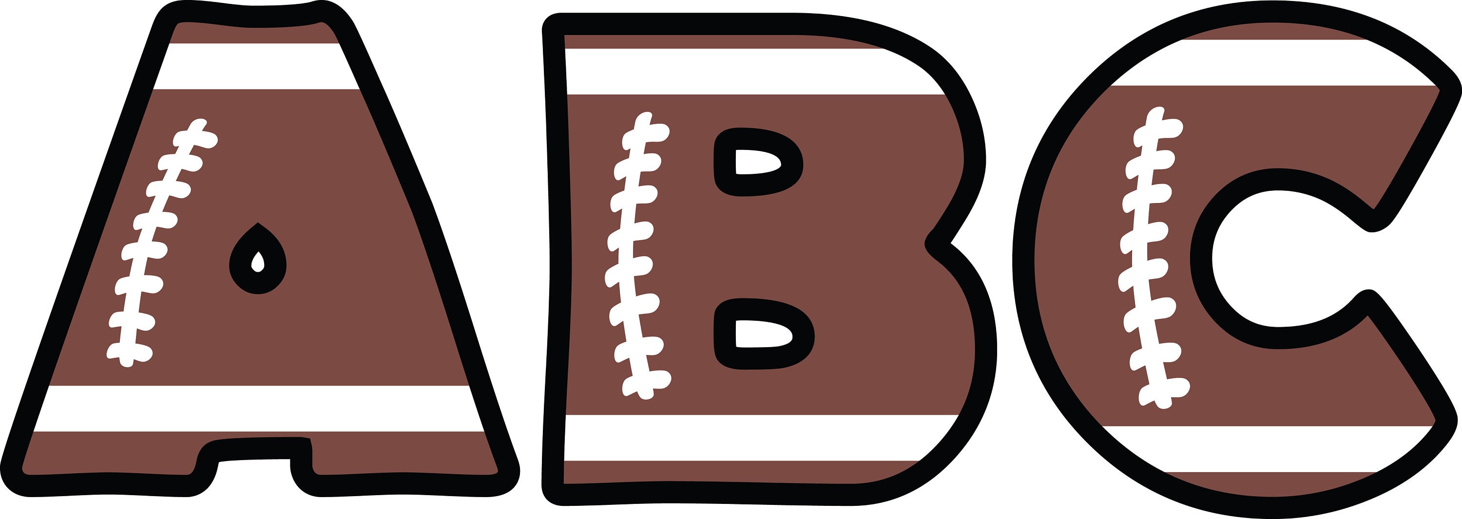FOOTBALL ALPHABET and Numbers SVG Files, Football Alphabet Clipart ...