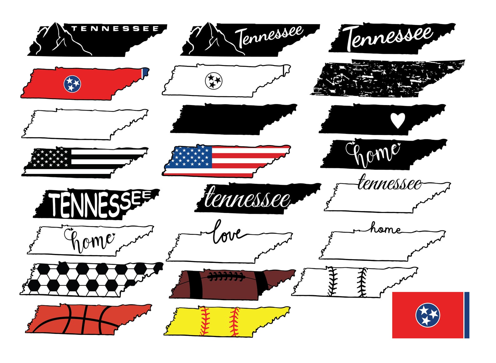 TENNESSEE STATE SVG Bundle Tennessee State Clipart Tennessee - Etsy