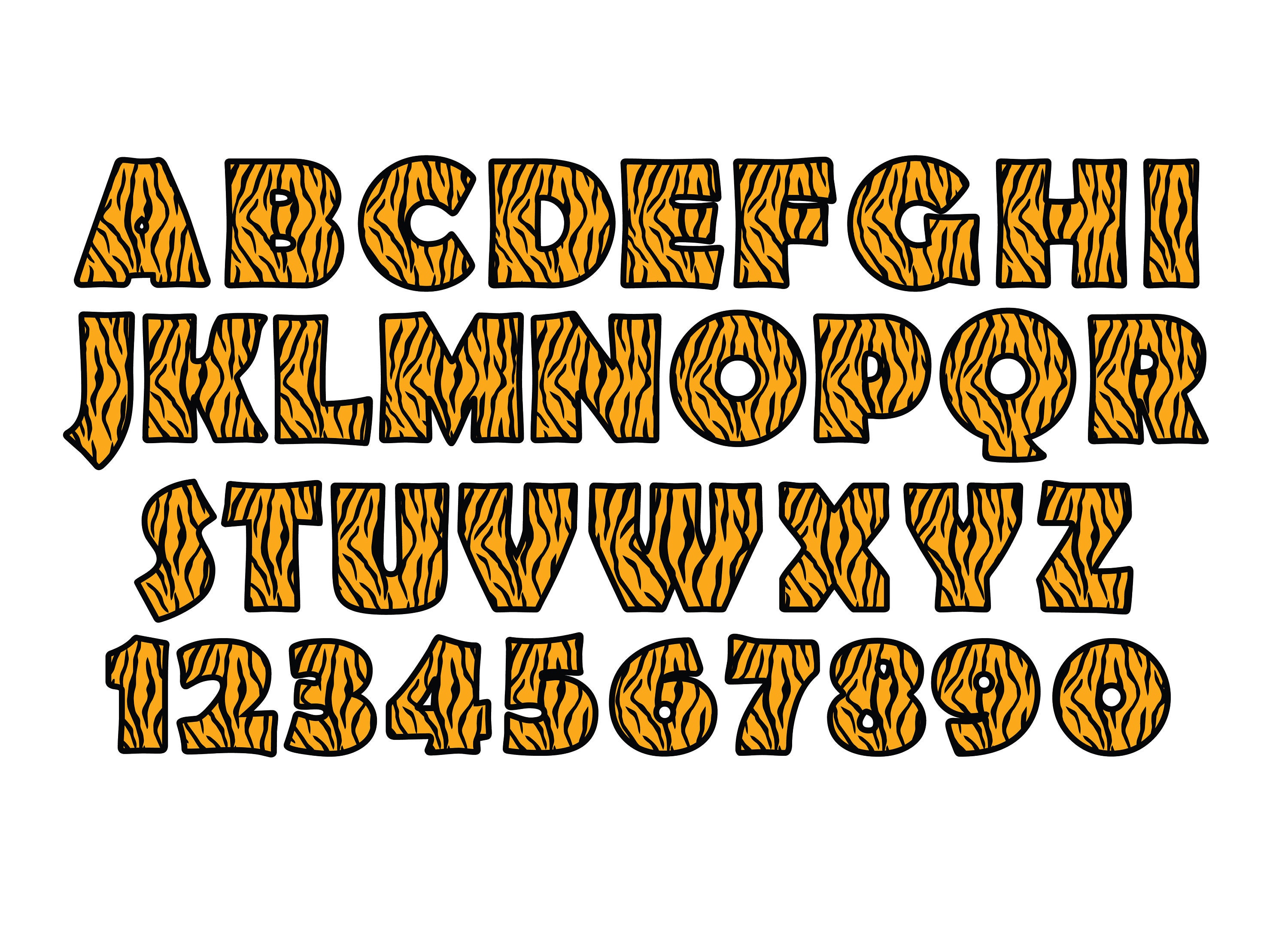 tiger alphabet svg Alphabet cut files for cricut Tiger numbers svg ...