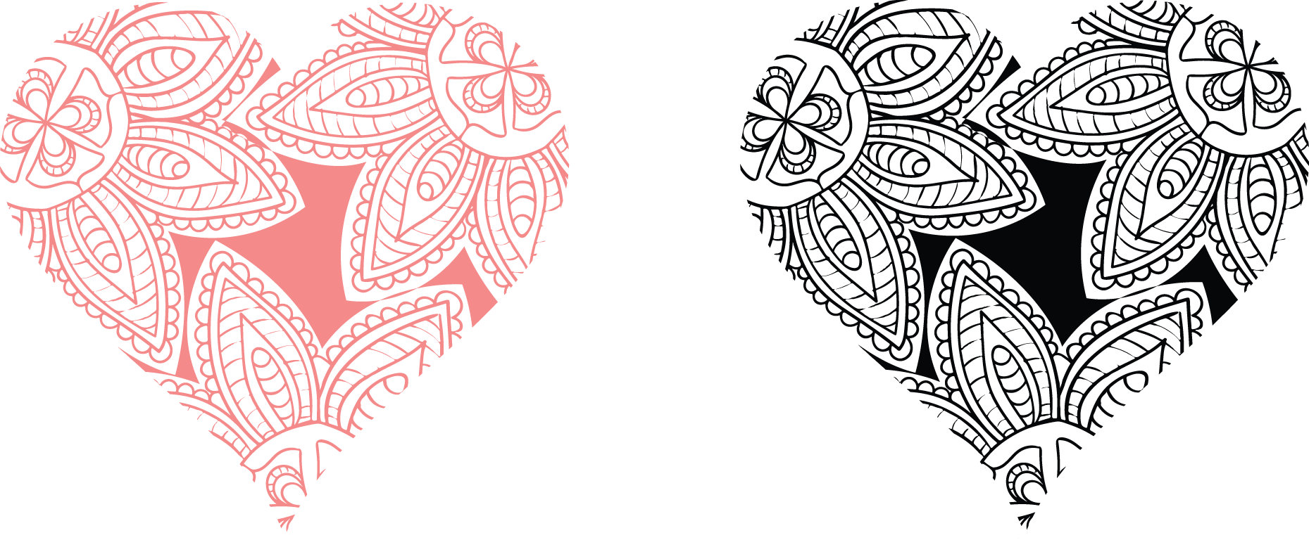 Mandala Heart SVG Valentine's Day SVG Love Silhouette - Etsy