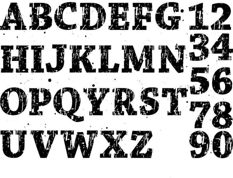 DISTRESSED FONT SVG Files Distressed Font Clipart Grunge - Etsy Australia
