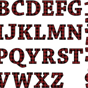 BUFFALO PLAID ALPHABET and Numbers Svg Files, Buffalo Plaid Alphabet ...