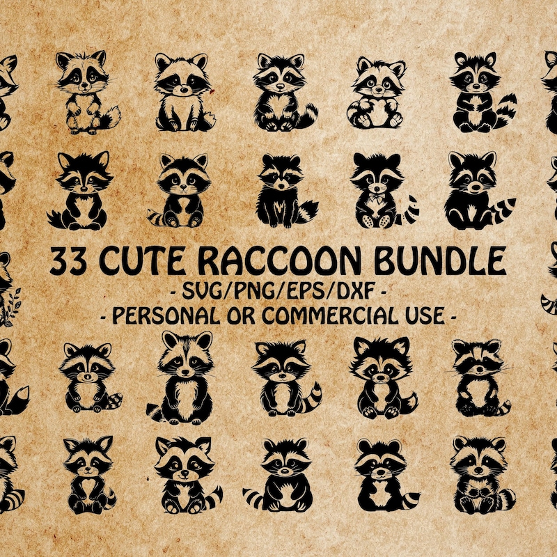 Raccoon Silhouette - Etsy