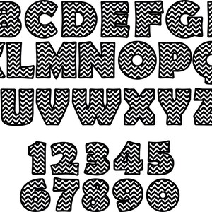 CHEVRON FONT SVG Bundle, Chevron Alphabet Svg Bundle, Chevron Letters ...