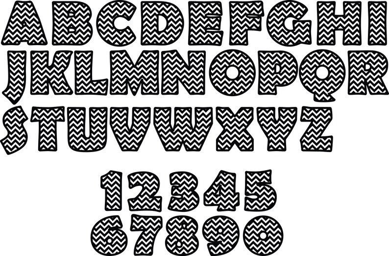 CHEVRON FONT SVG Bundle Chevron Alphabet Svg Bundle Chevron - Etsy España