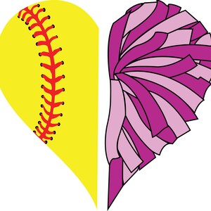 HALF SPORT HEART Svg, Pom Pom Svg, Half Sport Hearts Svg, Sport Hearts ...