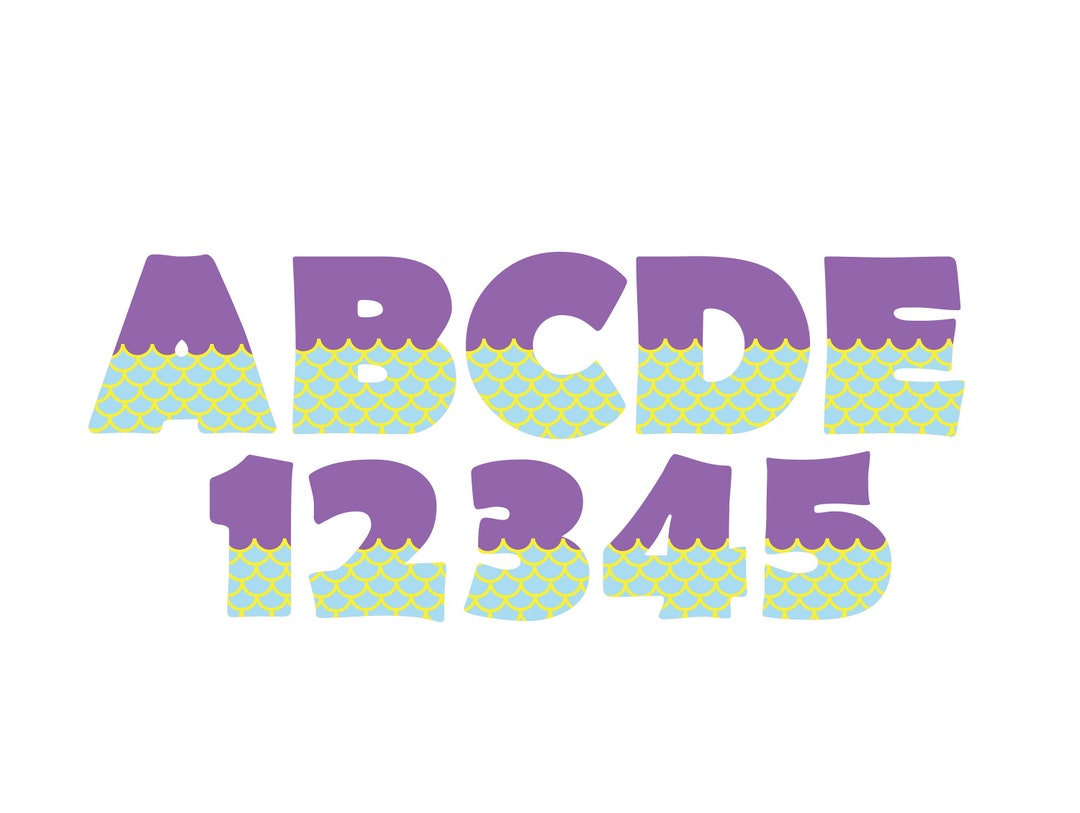 MERMAID FONT SVG Files, Mermaid Alphabet Svg Files, Mermaid Letters and ...