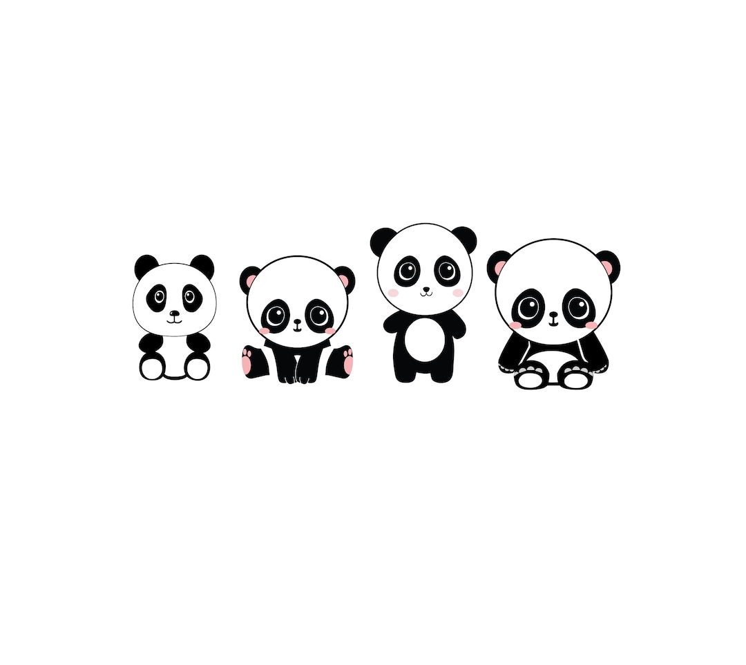 PANDA SVG, Cute PANDA Svg, Cartoon Panda Svg, Panda Clipart, Cricut ...