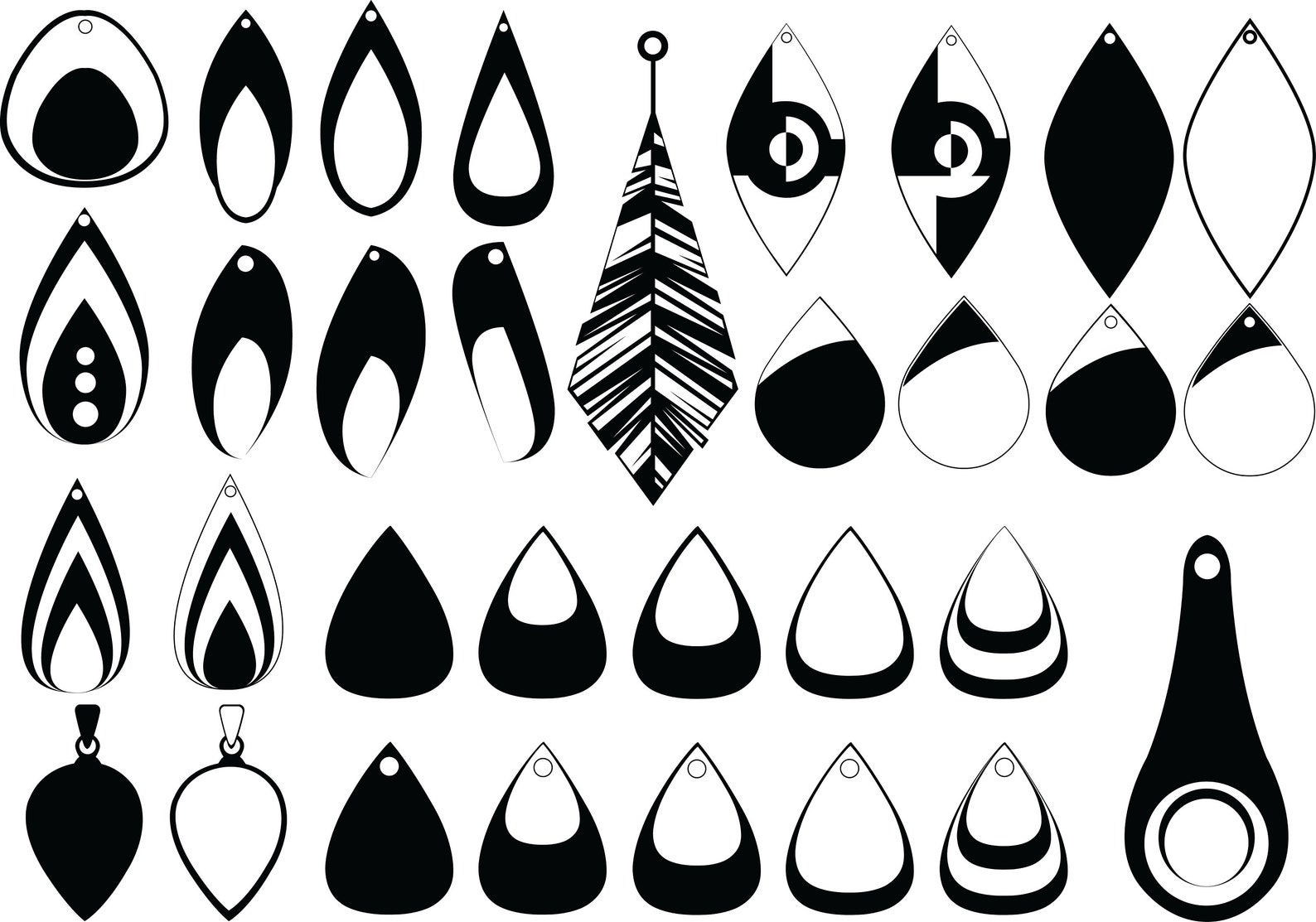 Tear Drop SVG Pendant SVG SVG Files Cricut Silhouette - Etsy Canada