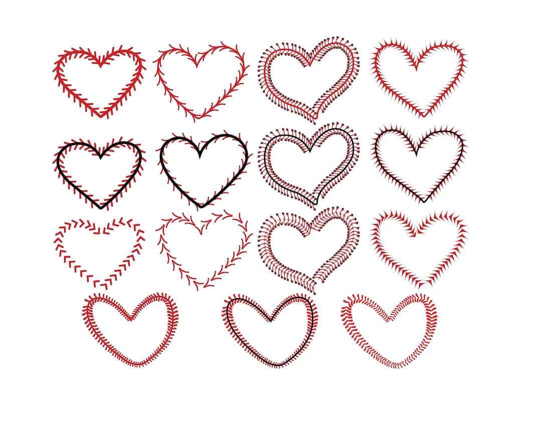 BASEBALL HEART STITCHES Svg, Baseball Heart Clipart, Baseball Heart ...