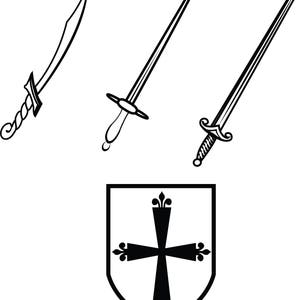 Medieval Svg, SVG, Knights, Crosses Swords, Helmets Svg,silhouette ...