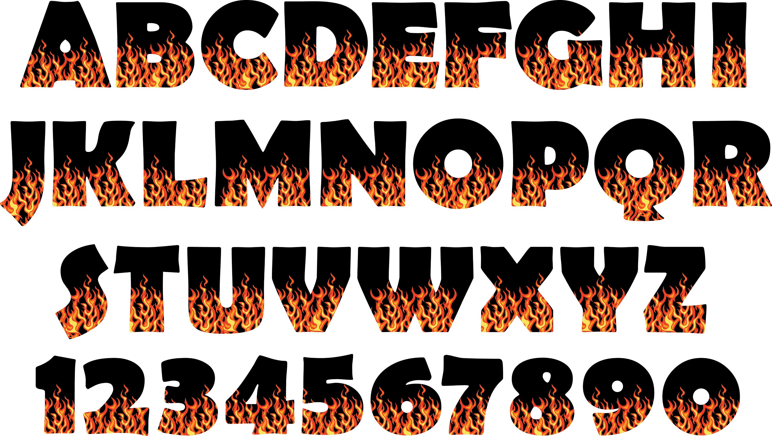 BURNING LETTERS ALPHABET Svg Burning Letters Alphabet | Etsy