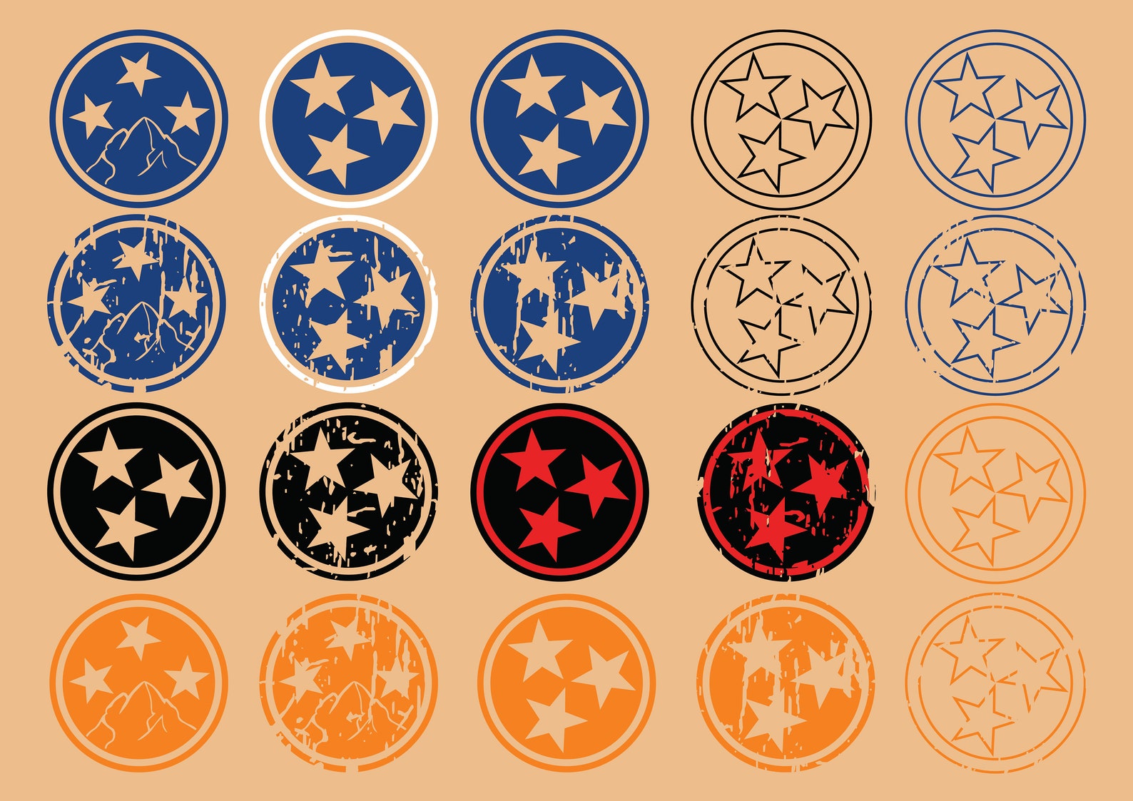 TENNESSEE TRISTAR SVG, State of Tennessee Tri-star Svg, Tn Tri-star Svg ...
