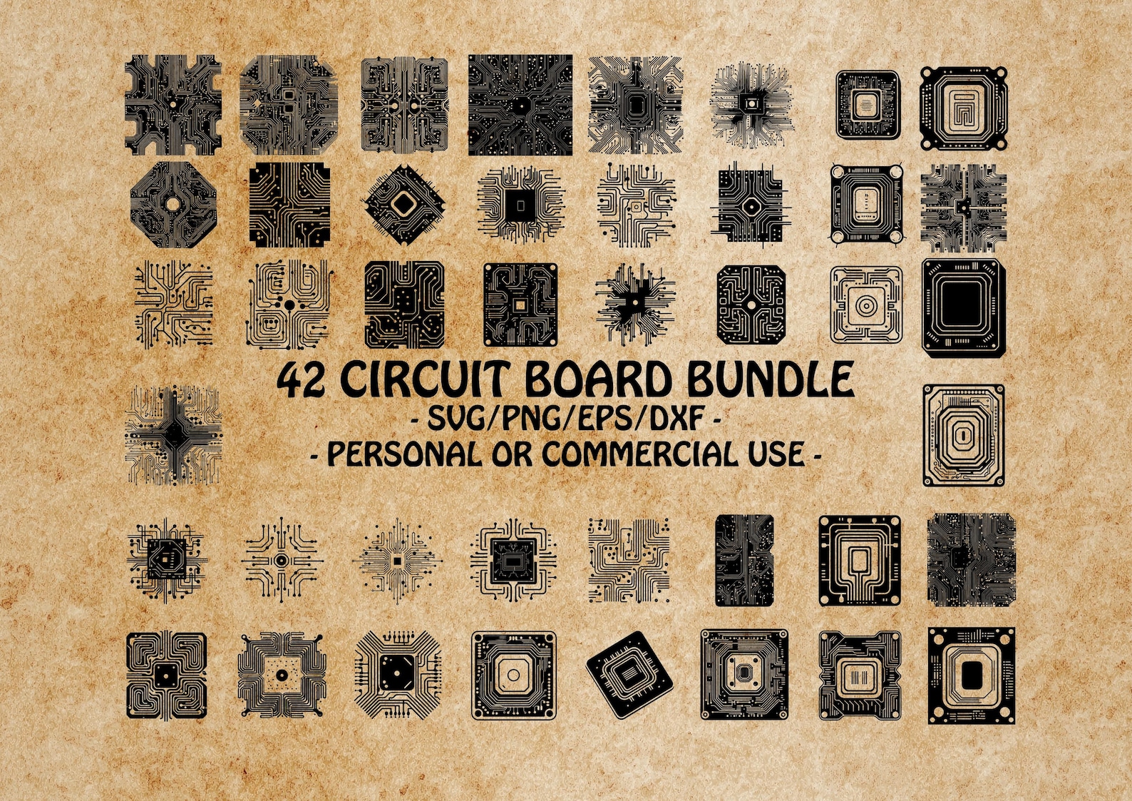 CIRCUIT BOARD SVG, Technology Decor Clipart, Processor Design Svg Files ...