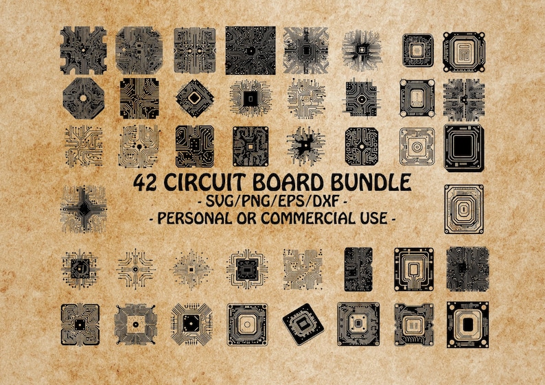 CIRCUIT BOARD SVG, Technology Decor Clipart, Processor Design Svg Files ...