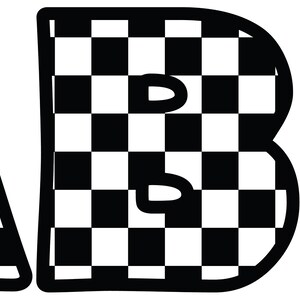 CHECKERED ALPHABET and Numbers SVG Files, Checkered Alphabet and ...