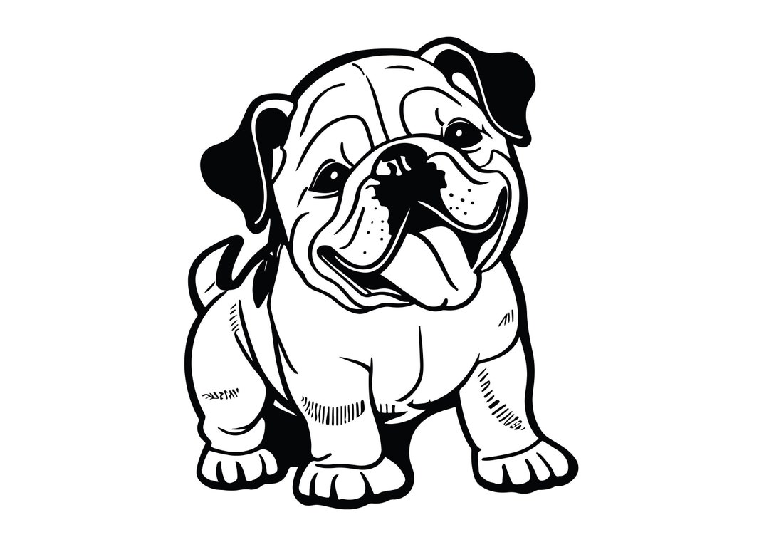 BULLDOG PUPPY SVG, Bulldog Puppy Clipart, Bulldog Svg Files for Cricut ...