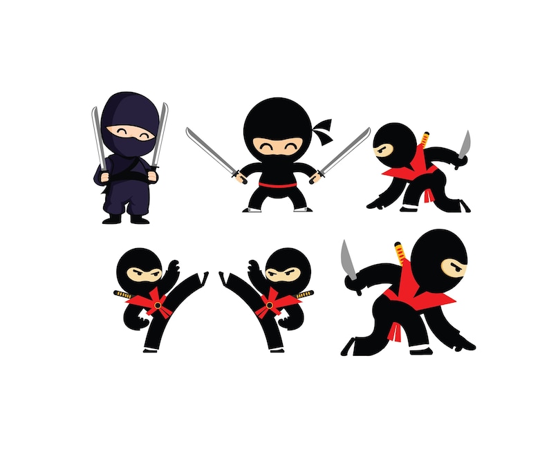 NINJA SVG FILES For Cricut Cute Ninja Clipart Files Ninja | Etsy