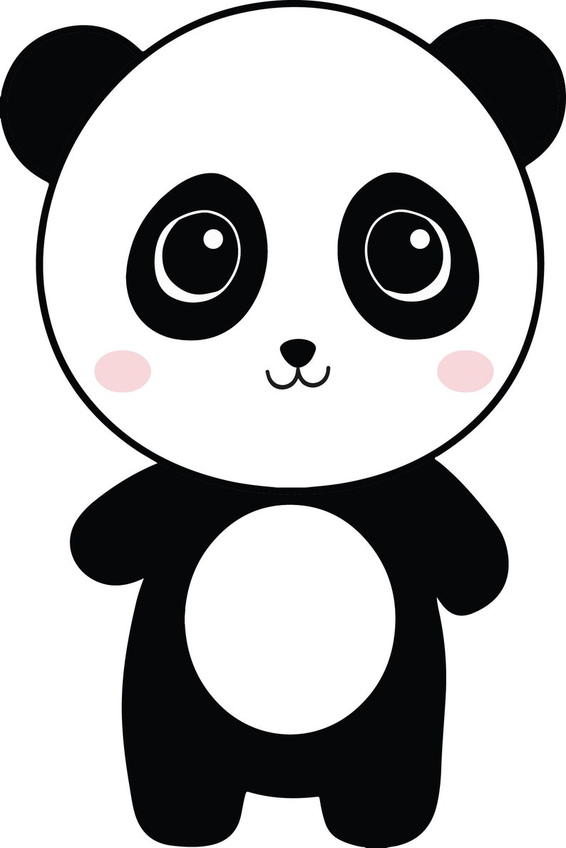PANDA SVG Cute PANDA Svg Cartoon Panda Svg Panda Clipart | Etsy