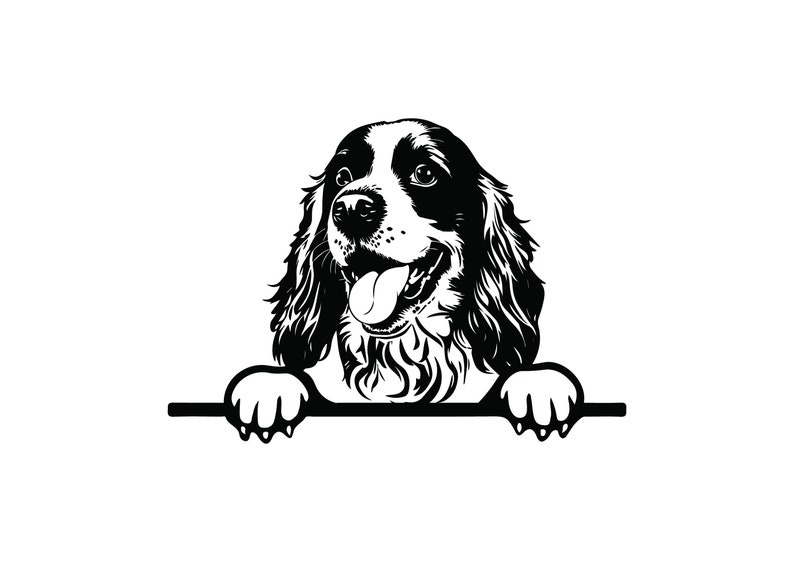 PEEKING COCKER SPANIEL Svg, Peeking Cocker Spaniel Clipart, Peeking ...