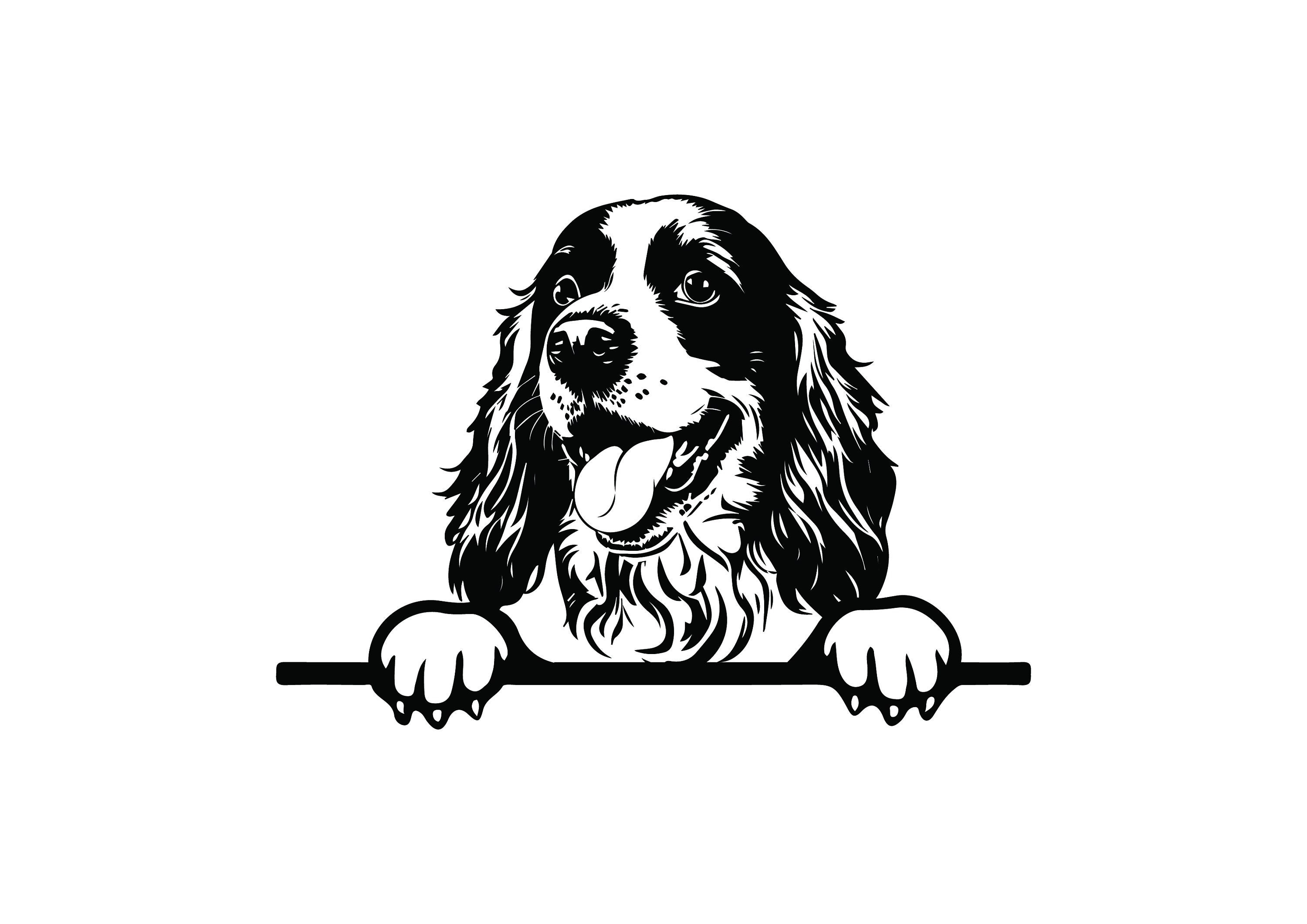 PEEKING COCKER SPANIEL Svg, Peeking Cocker Spaniel Clipart, Peeking ...