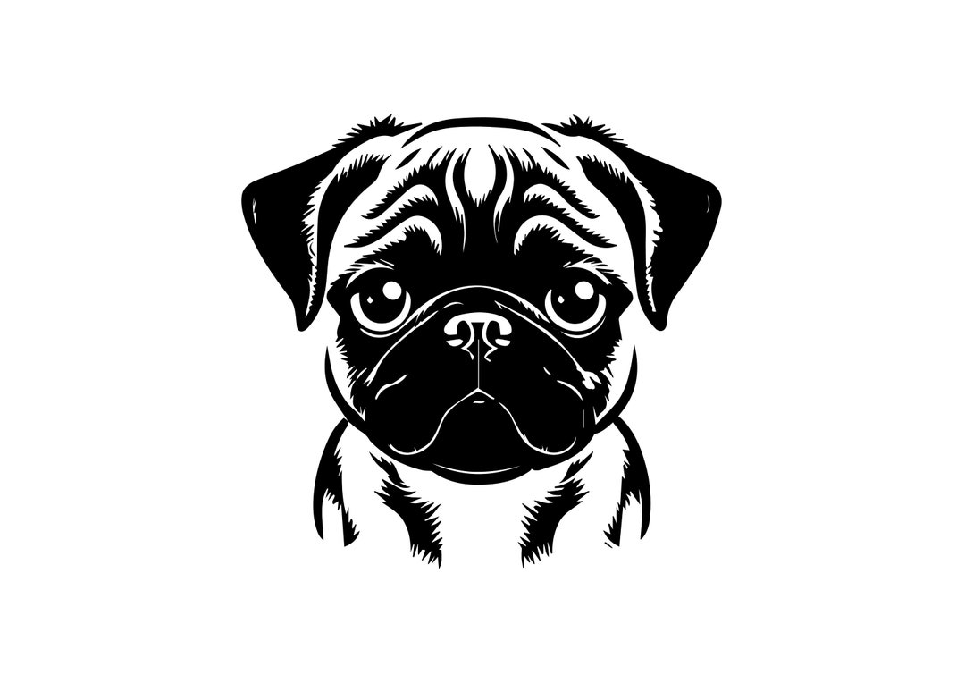 PUG SVG, PUG Clipart, Pug Svg Files for Cricut, Pug Silhouette Svg, Dog ...