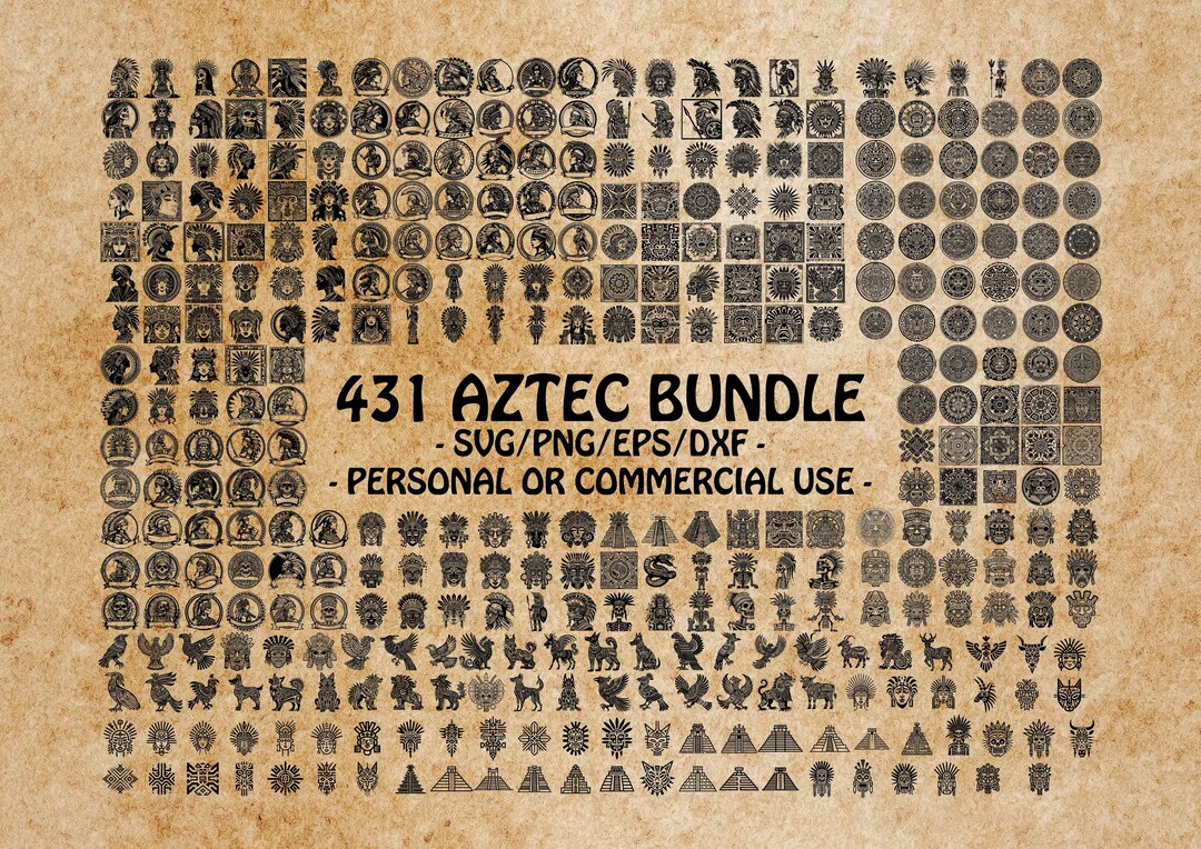 AZTEC BUNDLE SVG, Aztec Hieroglyph Svg Cut Files for Cricut, Aztec ...