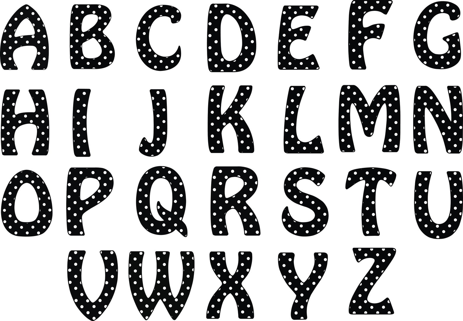 POLKA DOT ALPHABET Svg Files Polka Dot Alphabet Clipart 3 | Etsy