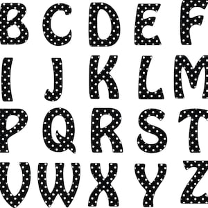POLKA DOT ALPHABET Svg Files, Polka Dot Alphabet Clipart, 3 Polka Dot ...