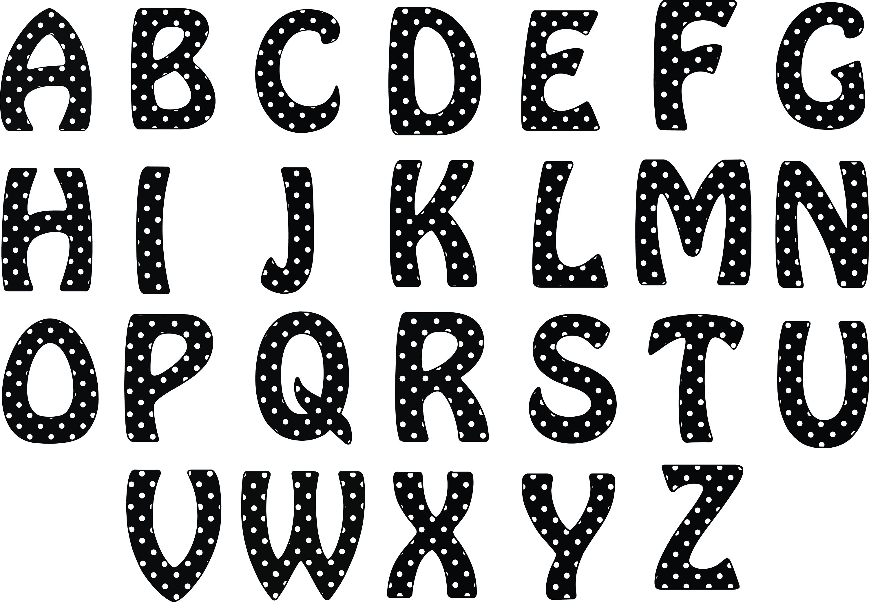 POLKA DOT ALPHABET Svg Files, Polka Dot Alphabet Clipart, 3 Polka Dot ...