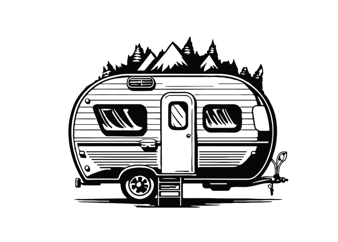 CAMPER CARAVAN SVG, Camper Clipart, Camping Svg, Camper Svg Cut Files ...