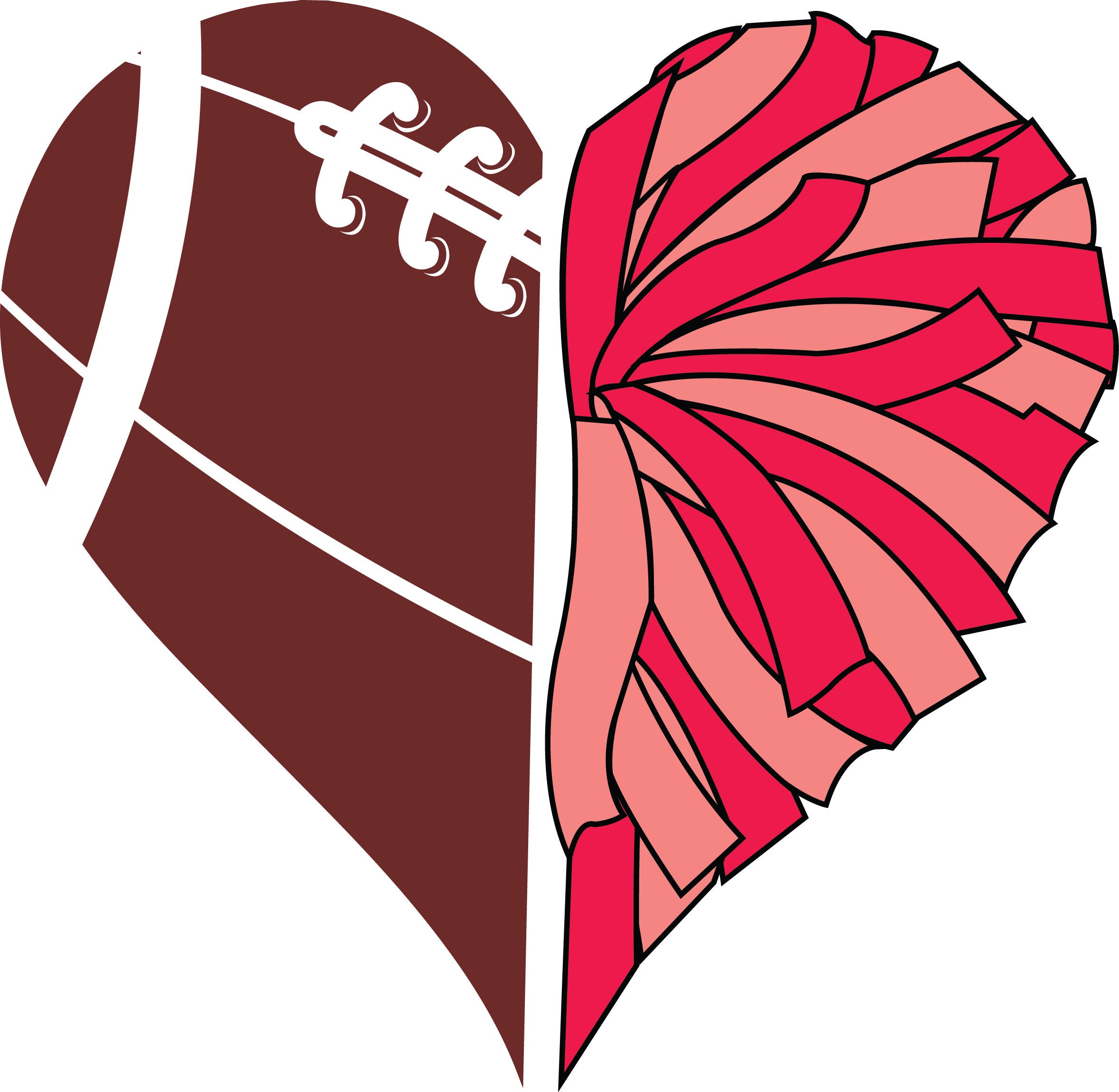 HALF SPORT HEART Svg Pom Pom Svg Half Sport Hearts Svg - Etsy Singapore