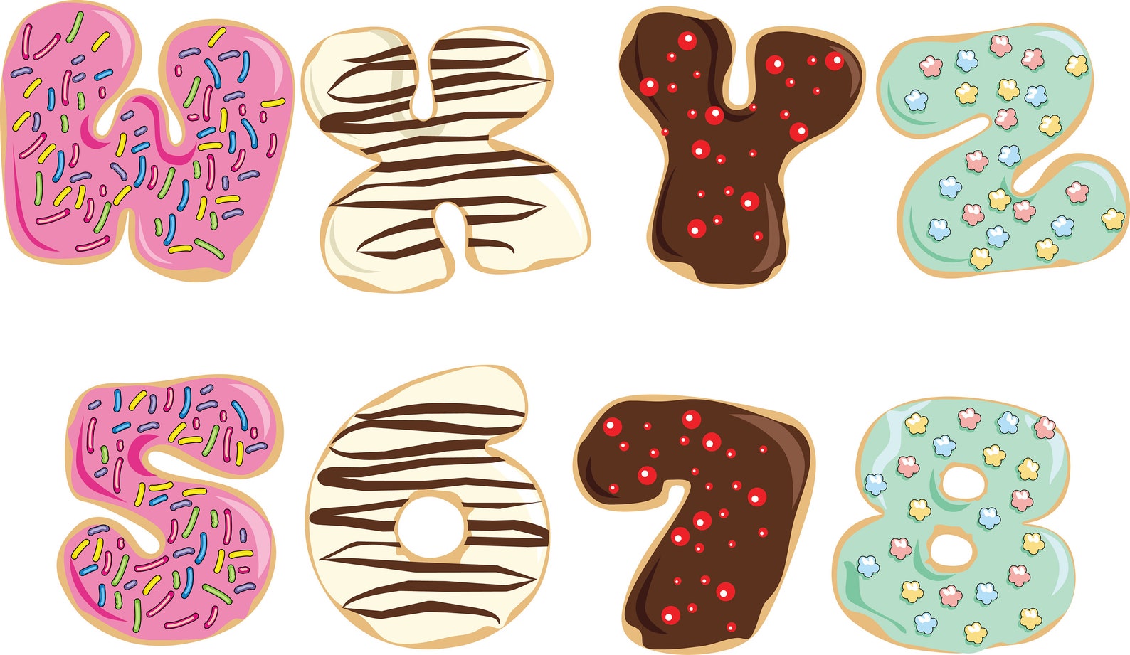 DONUT ALPHABET SVG Files Donut Alphabet Clipart Donut Font - Etsy Ireland