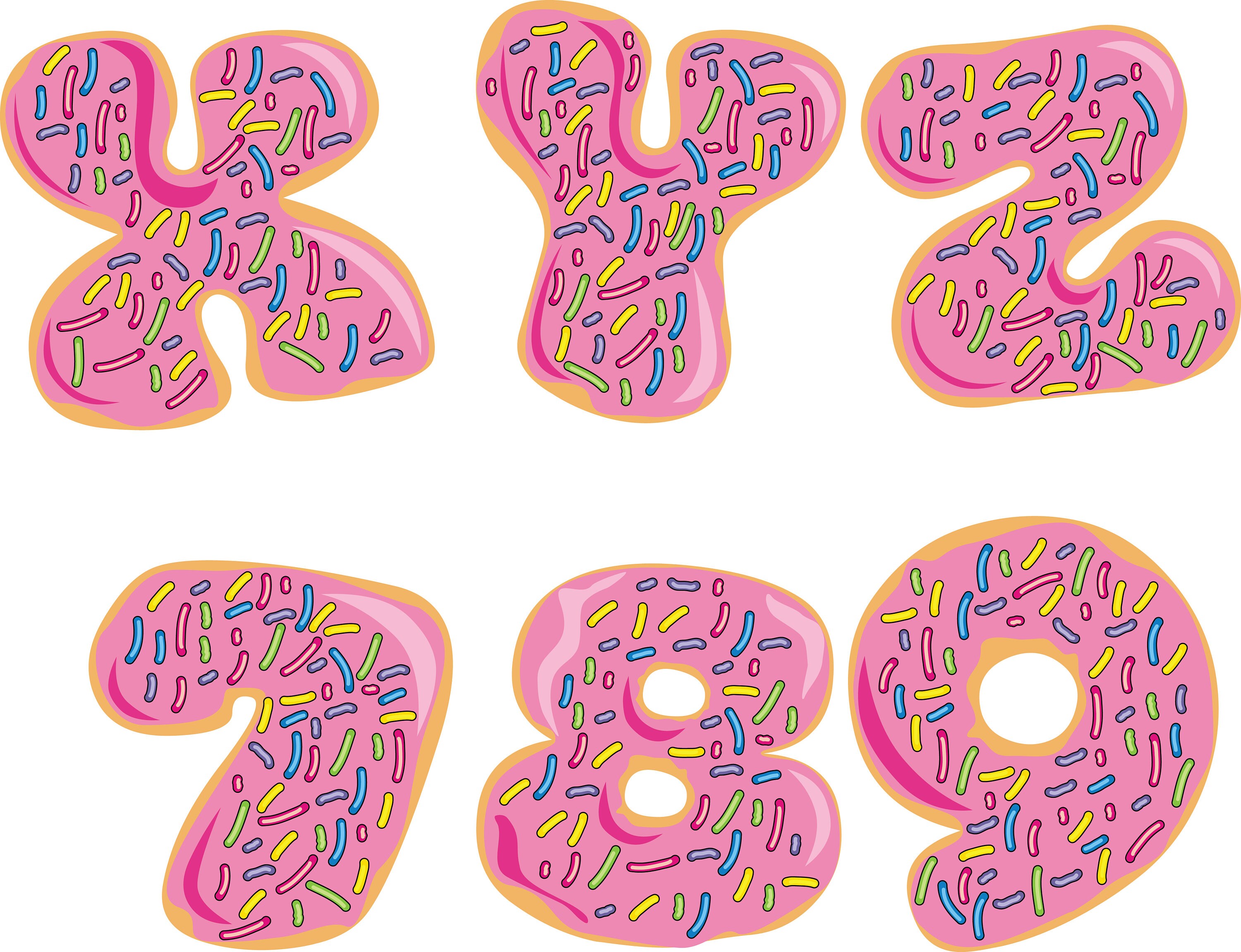 DONUT ALPHABET SVG Files, Donut Alphabet Clipart, Donut Font Svg, Donut ...