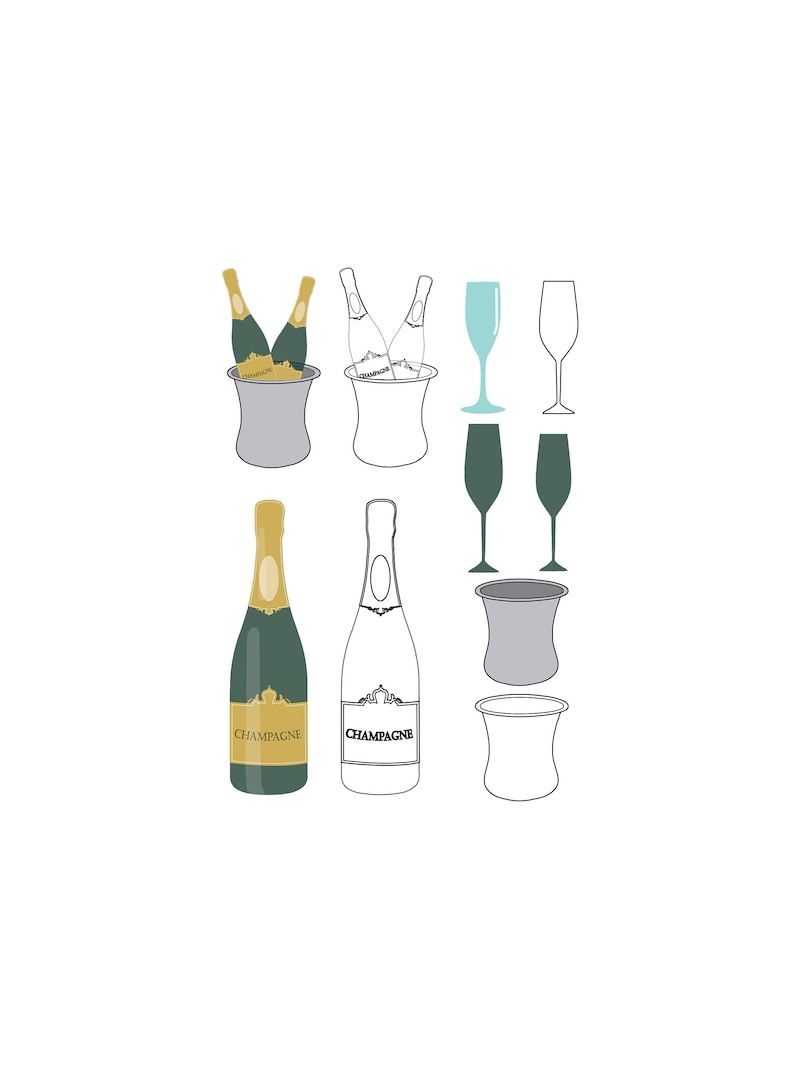 Champagne Bottle SVG Champagne SVG Bottle Svg Cricut | Etsy