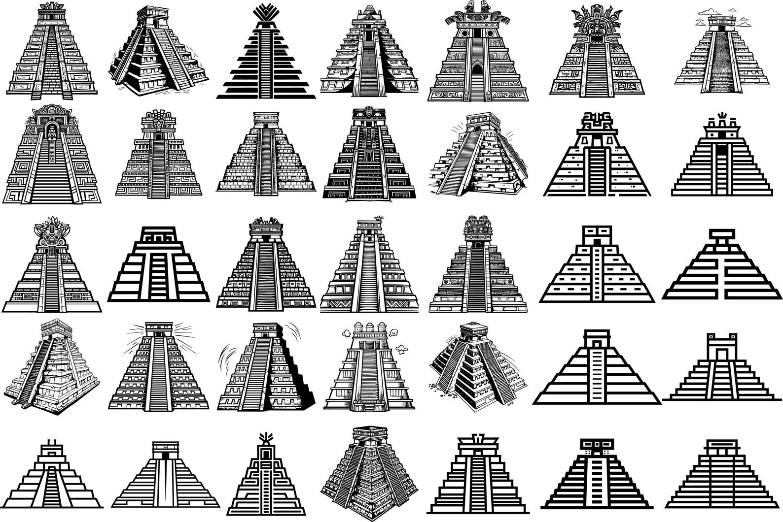 AZTEC BUNDLE SVG, Aztec Hieroglyph Svg Cut Files for Cricut, Aztec ...