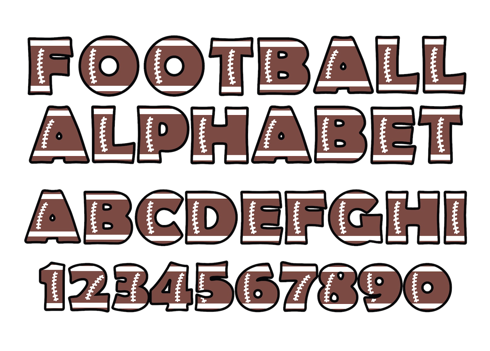 FOOTBALL ALPHABET and Numbers SVG Files Football Alphabet | Etsy Canada