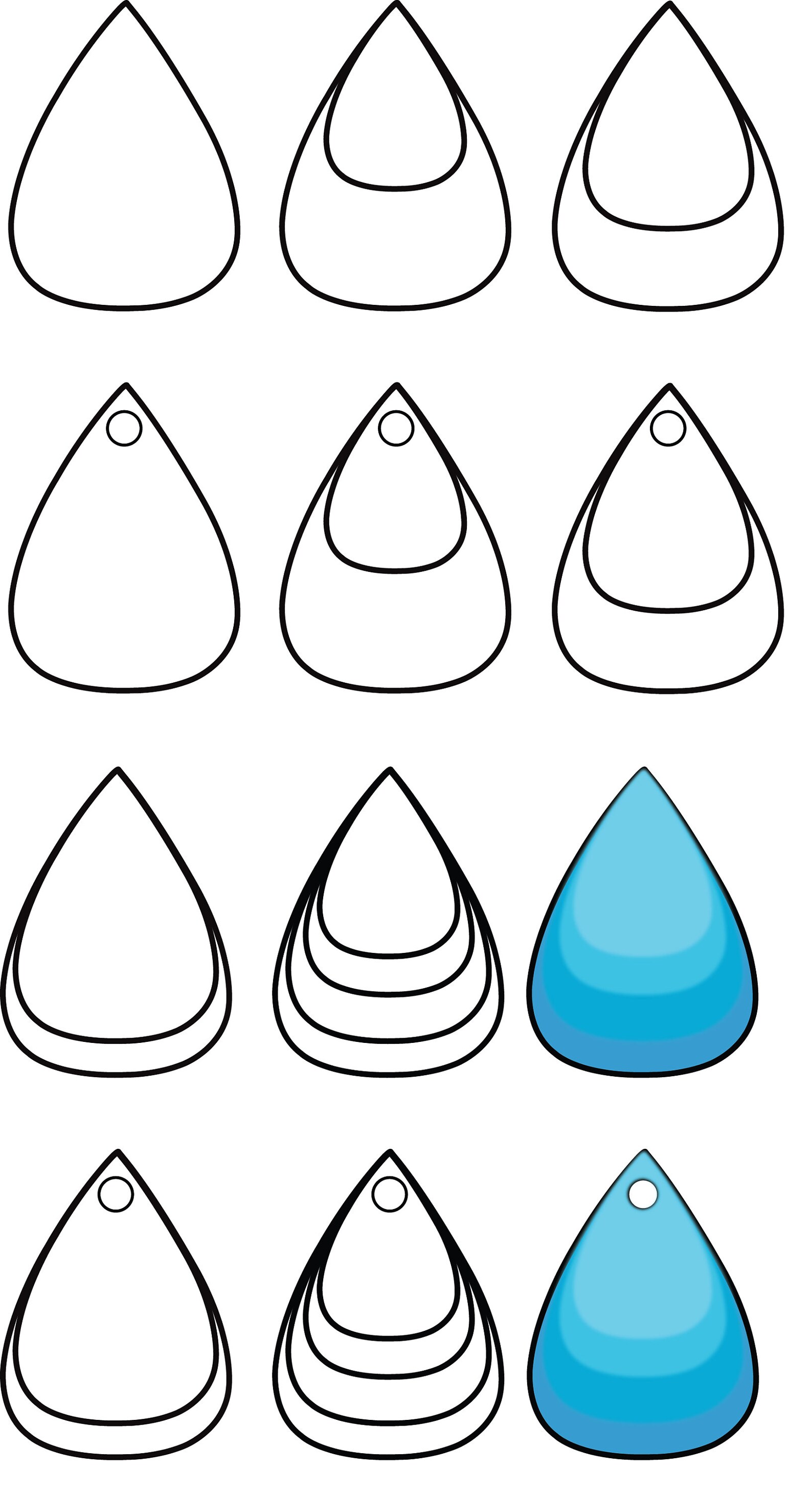 Tear Drop SVG Pendant SVG SVG Tear Drop Vector Cricut | Etsy