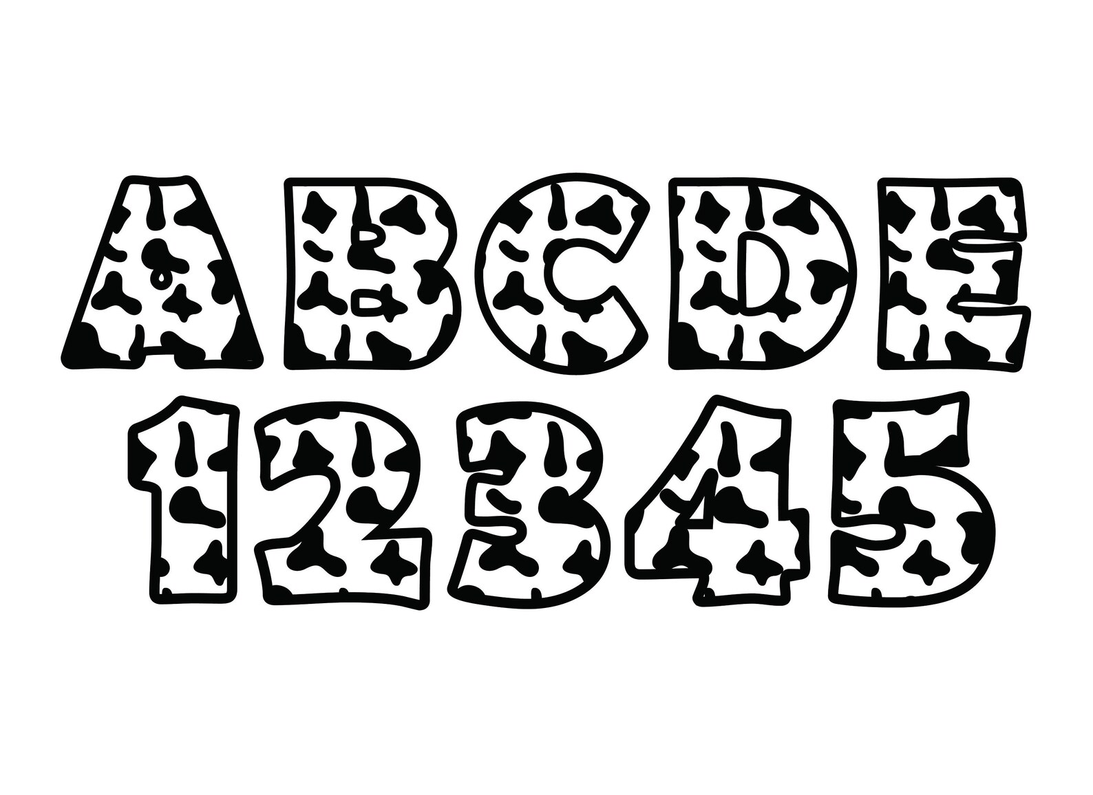 COW FONT SVG Cow Alphabet Svg Cow Letters and Numbers Cow - Etsy