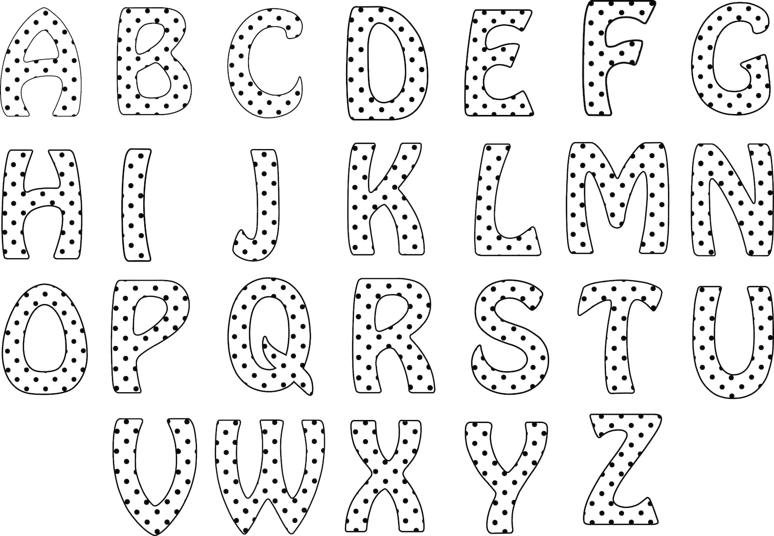 POLKA DOT ALPHABET Svg Files Polka Dot Alphabet Clipart 3 | Etsy
