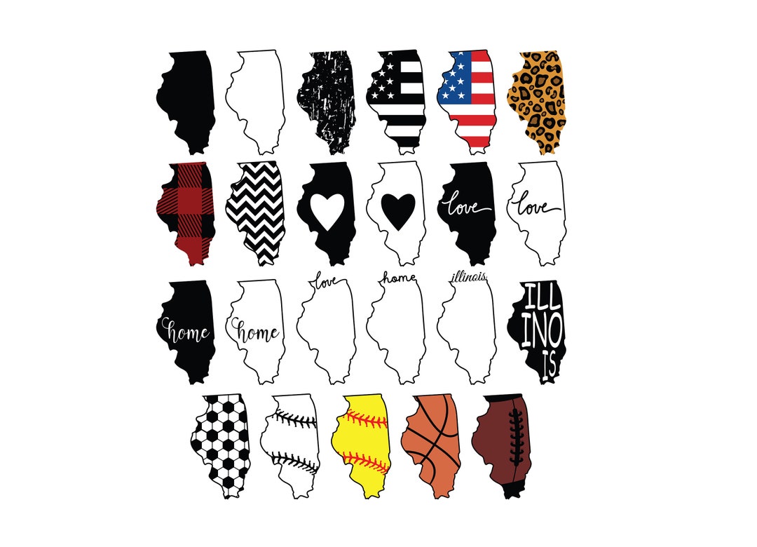 ILLINOIS STATE SVG, Illinois State Clipart, Illinois State Silhouette ...