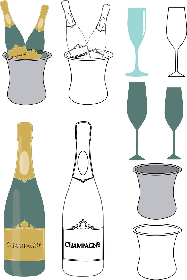 Champagne Bottle SVG Champagne SVG Bottle Svg Cricut | Etsy