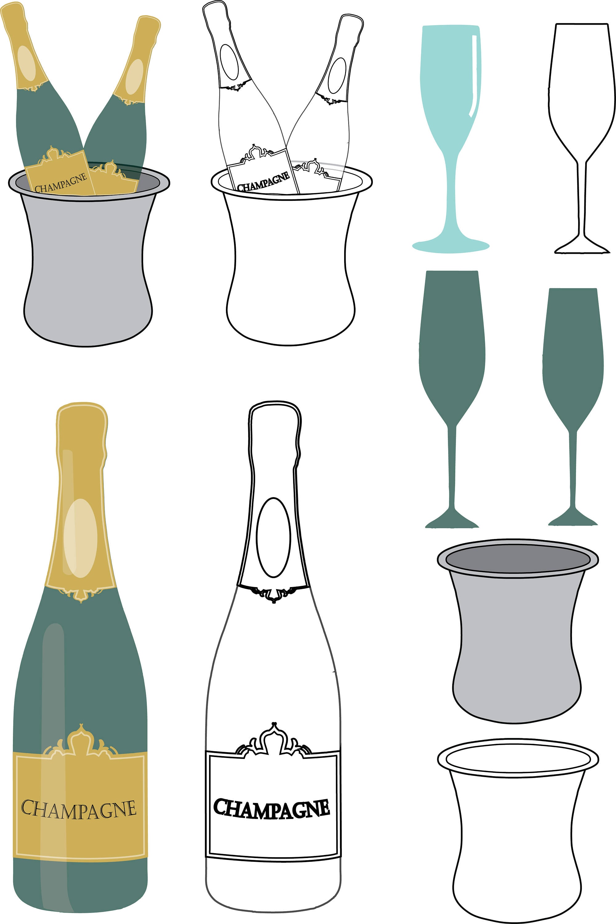 Champagne Bottle SVG Champagne SVG Bottle Svg Cricut | Etsy